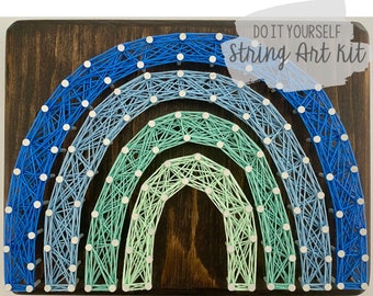 DIY Rainbow Hearts String Art Kit - Etsy