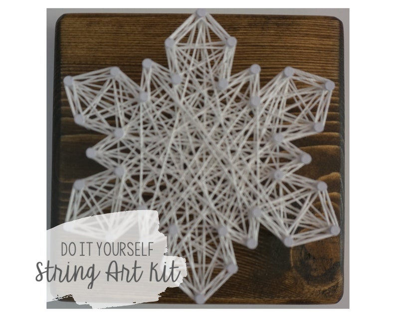 DIY 4x4 Snowflake String Art Kit | Etsy