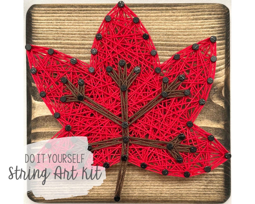 DIY 4x4" Leaf String Art Kit - Etsy