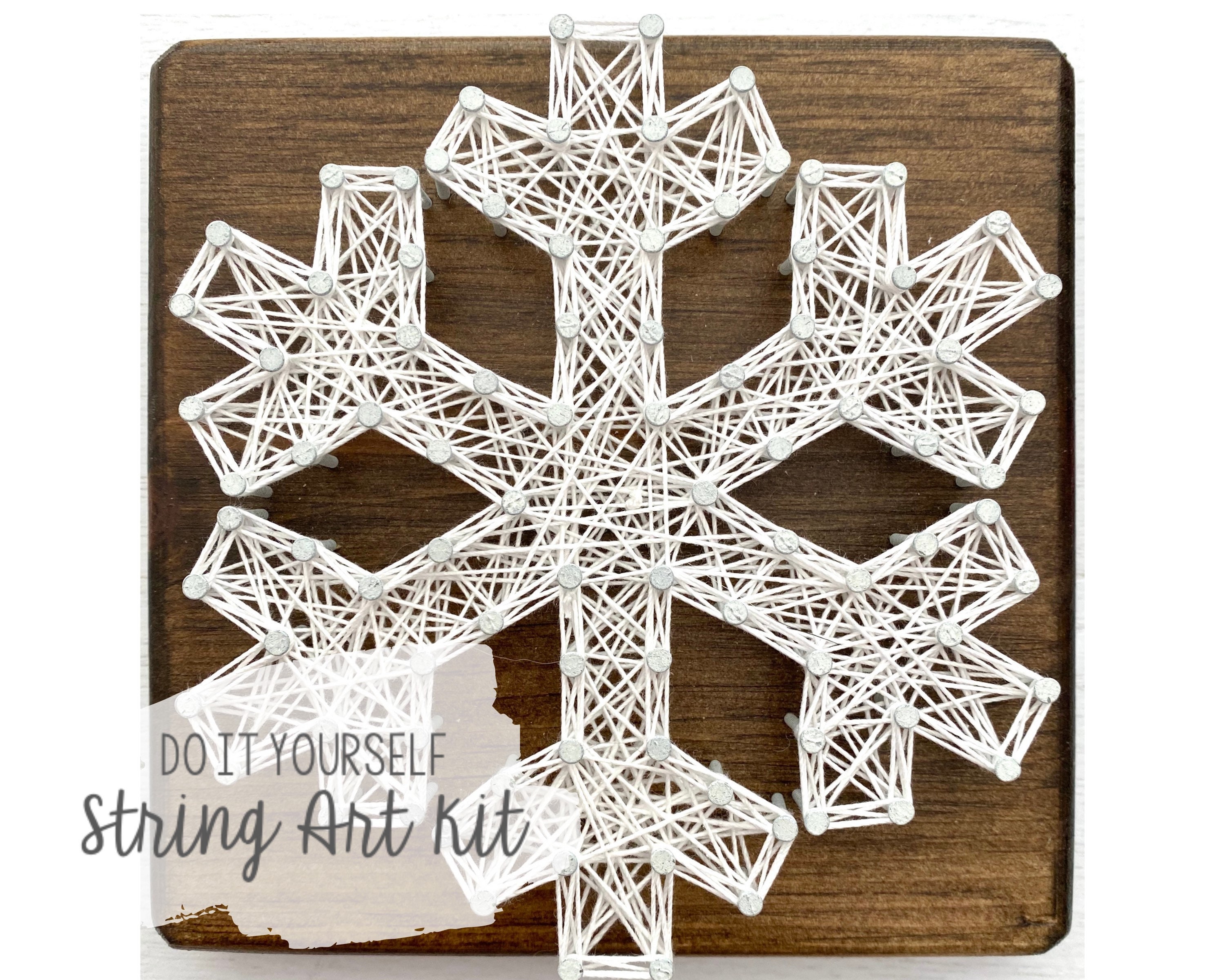 DIY 5x5” Snowflake String Art Kit - Etsy
