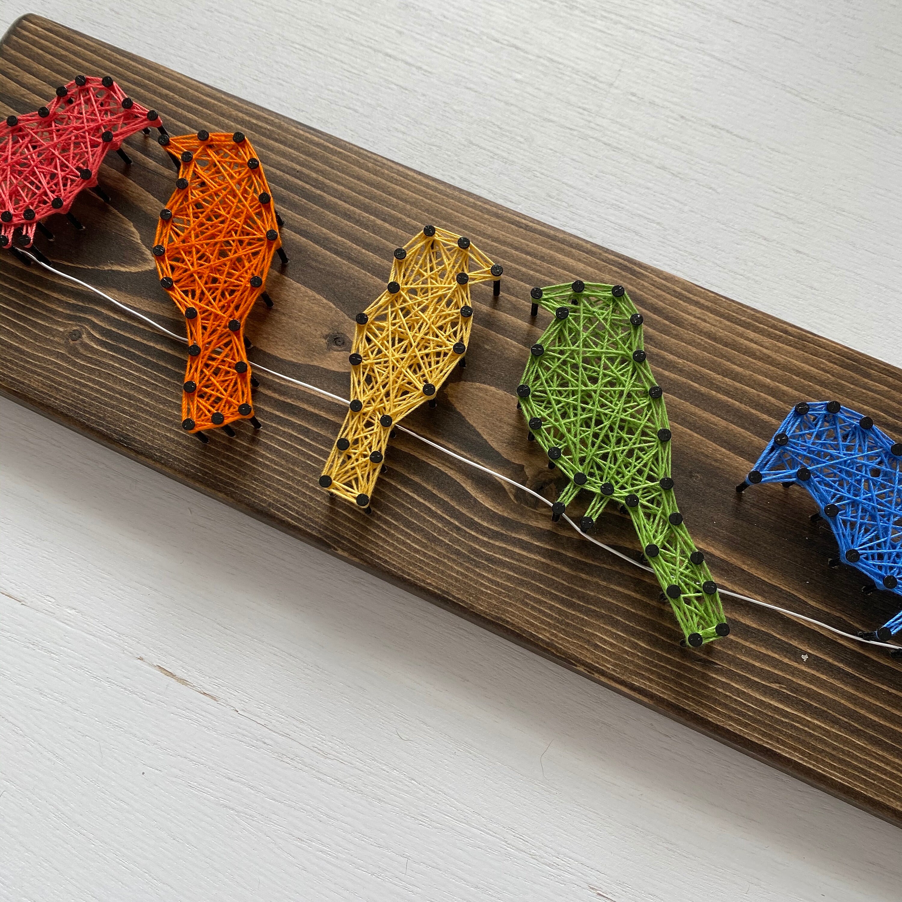 Rainbow Birds on a Wire String Art Birds Sign Bird String - Etsy