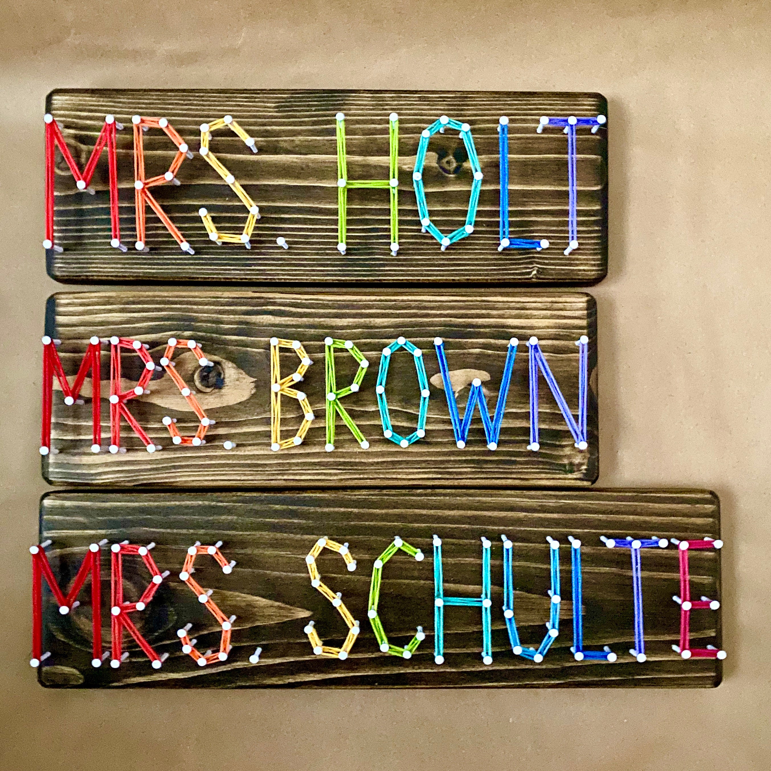 Custom Teacher Name Rainbow String Art Unique Teacher Gift | Etsy
