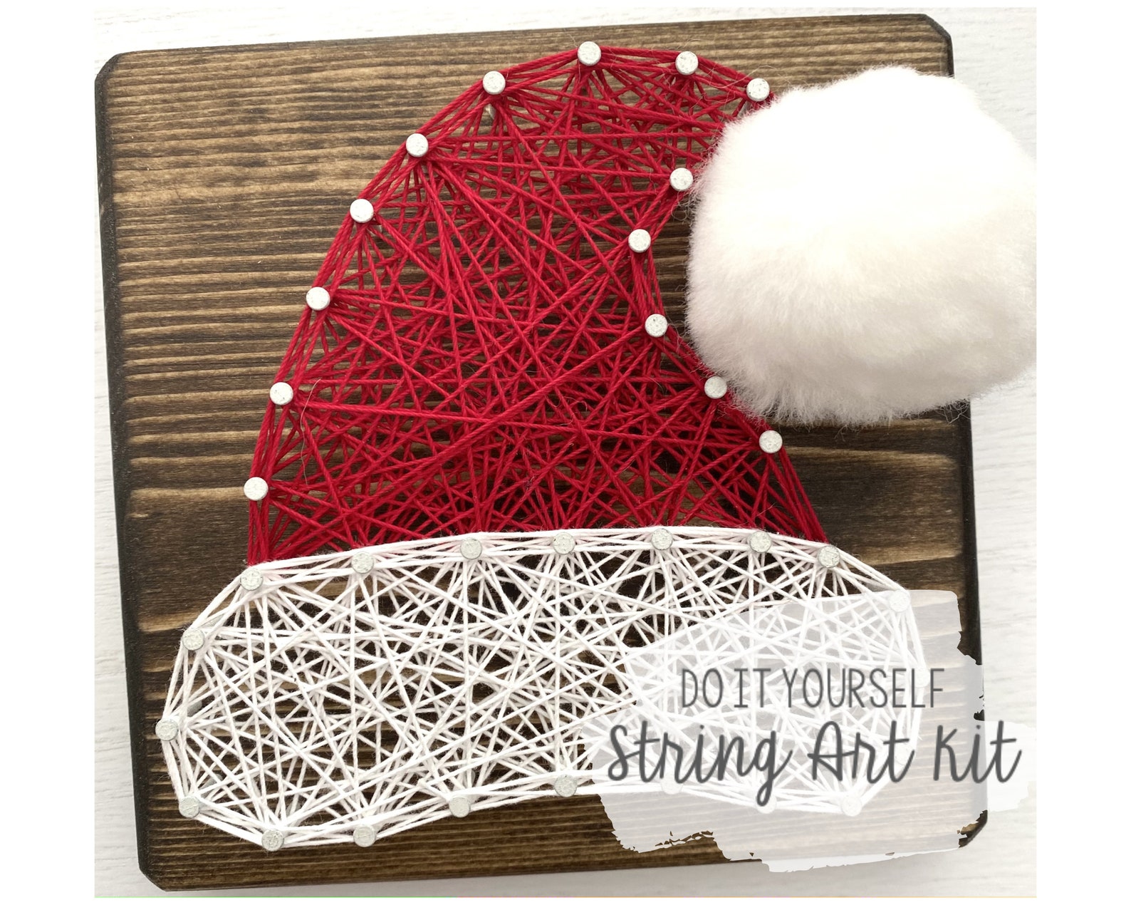 DIY 5x5 Santa Claus Hat String Art Kit - Etsy