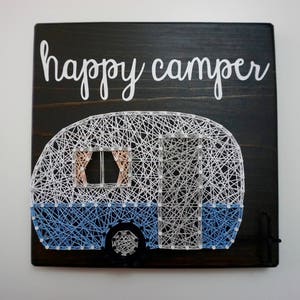 Happy Camper String Art, Vintage Camper Sign, Camper Wall Sign - Etsy