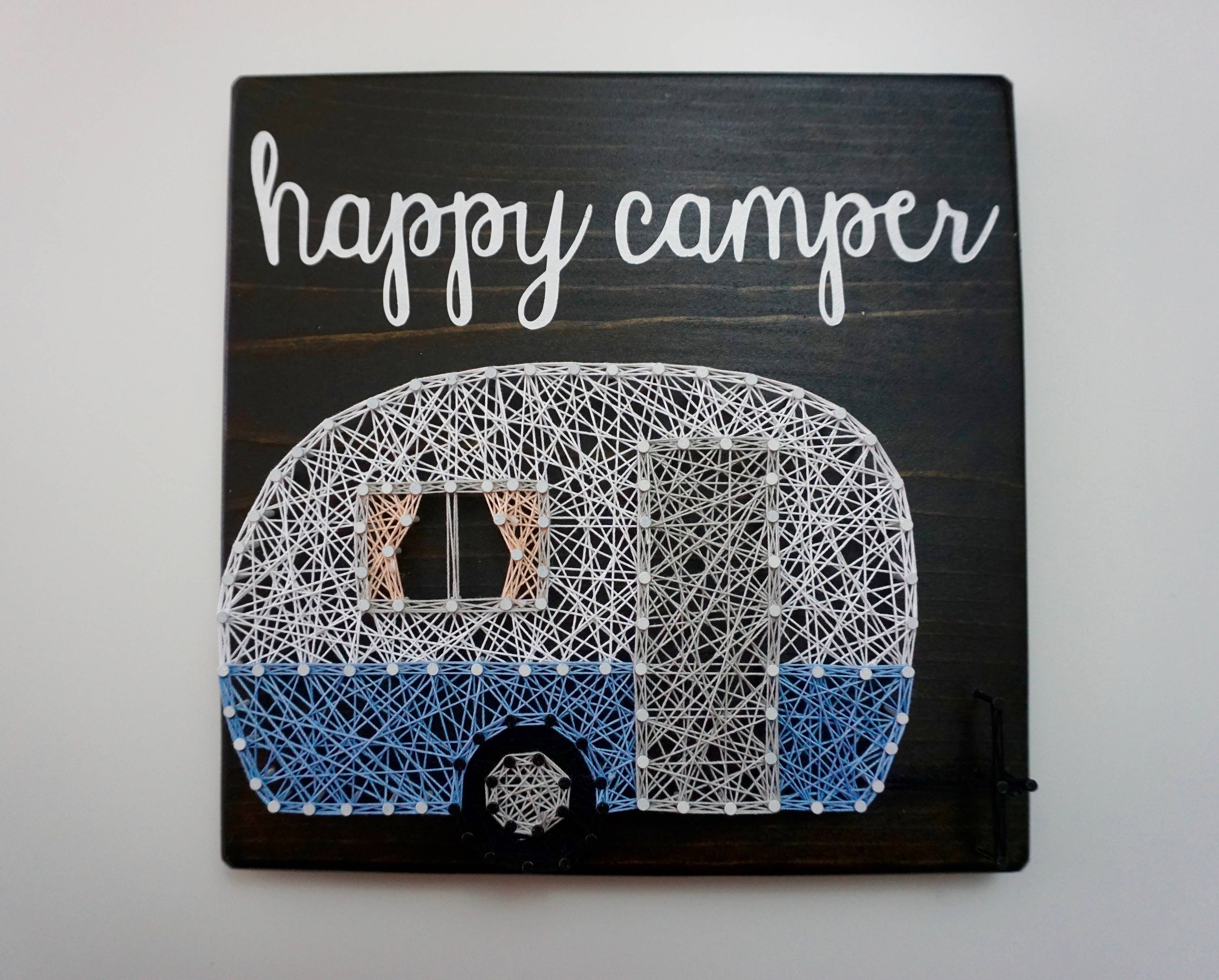 Happy Camper String Art Vintage Camper Sign Camper Wall Sign | Etsy Canada