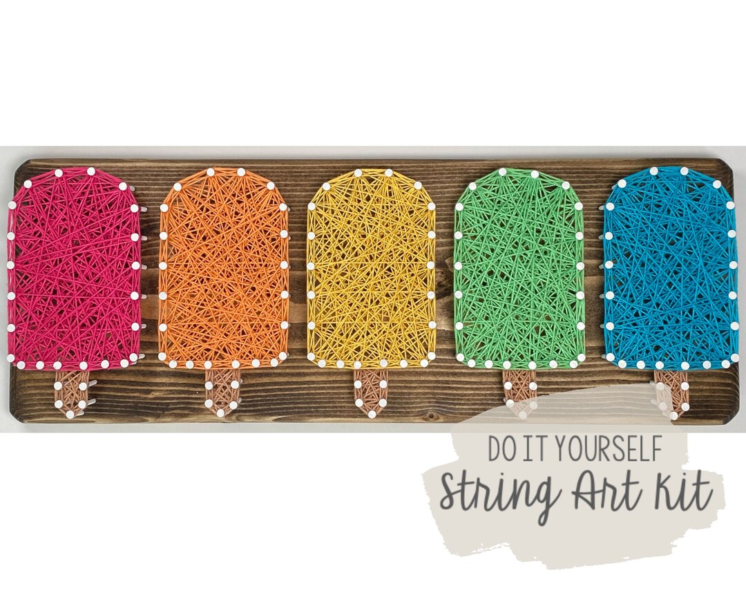 DIY Rainbow Popsicles String Art Kit - Etsy