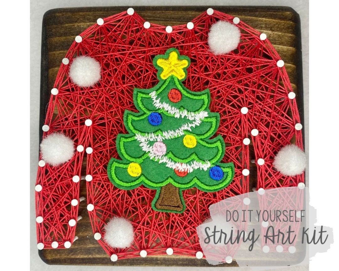 DIY 5x5" Ugly Christmas Sweater Tree String Art Kit - Etsy