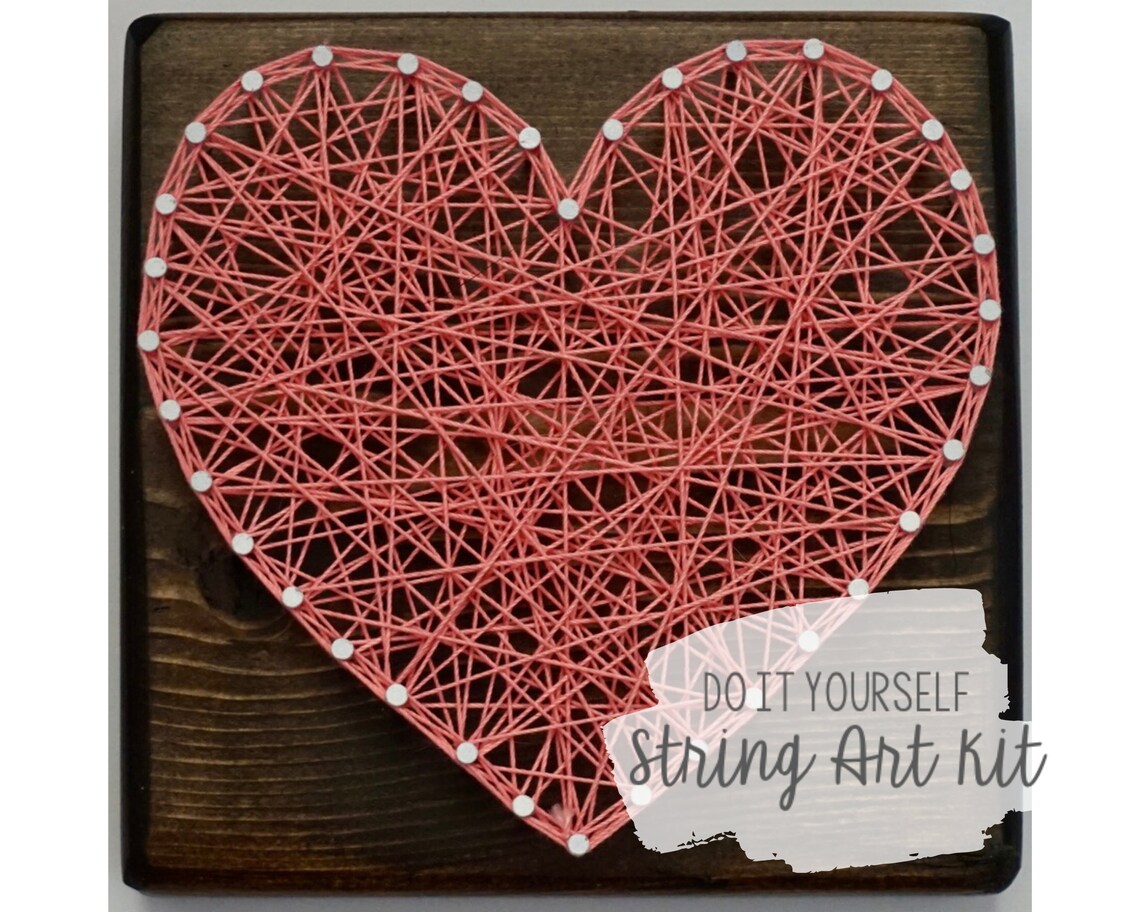 DIY 5x5 Heart String Art Kit | Etsy