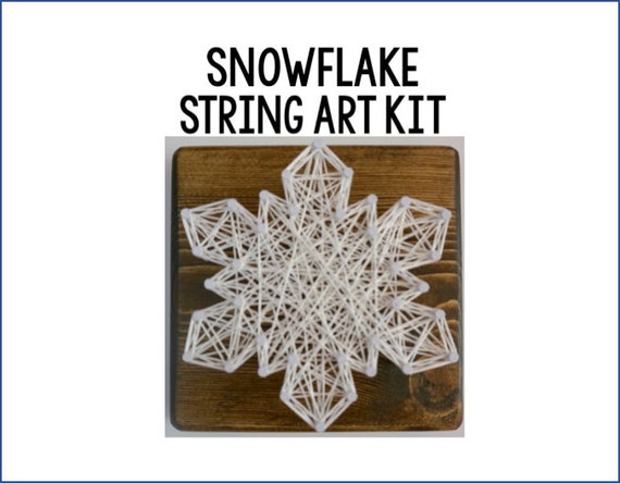 DIY 4x4 Snowflake String Art Kit | Etsy