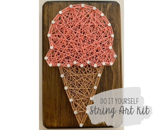DIY Mini Ice Cream Cone String Art Kit | Etsy