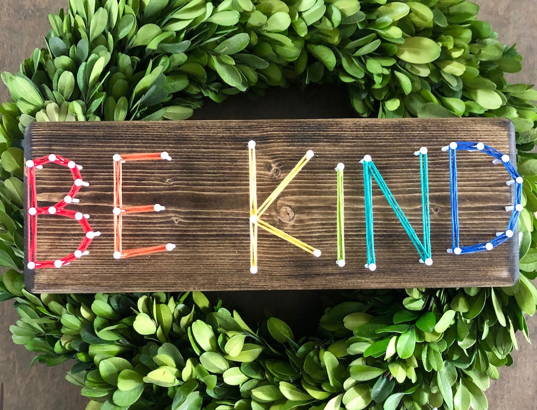Be Kind Rainbow String Art - Etsy