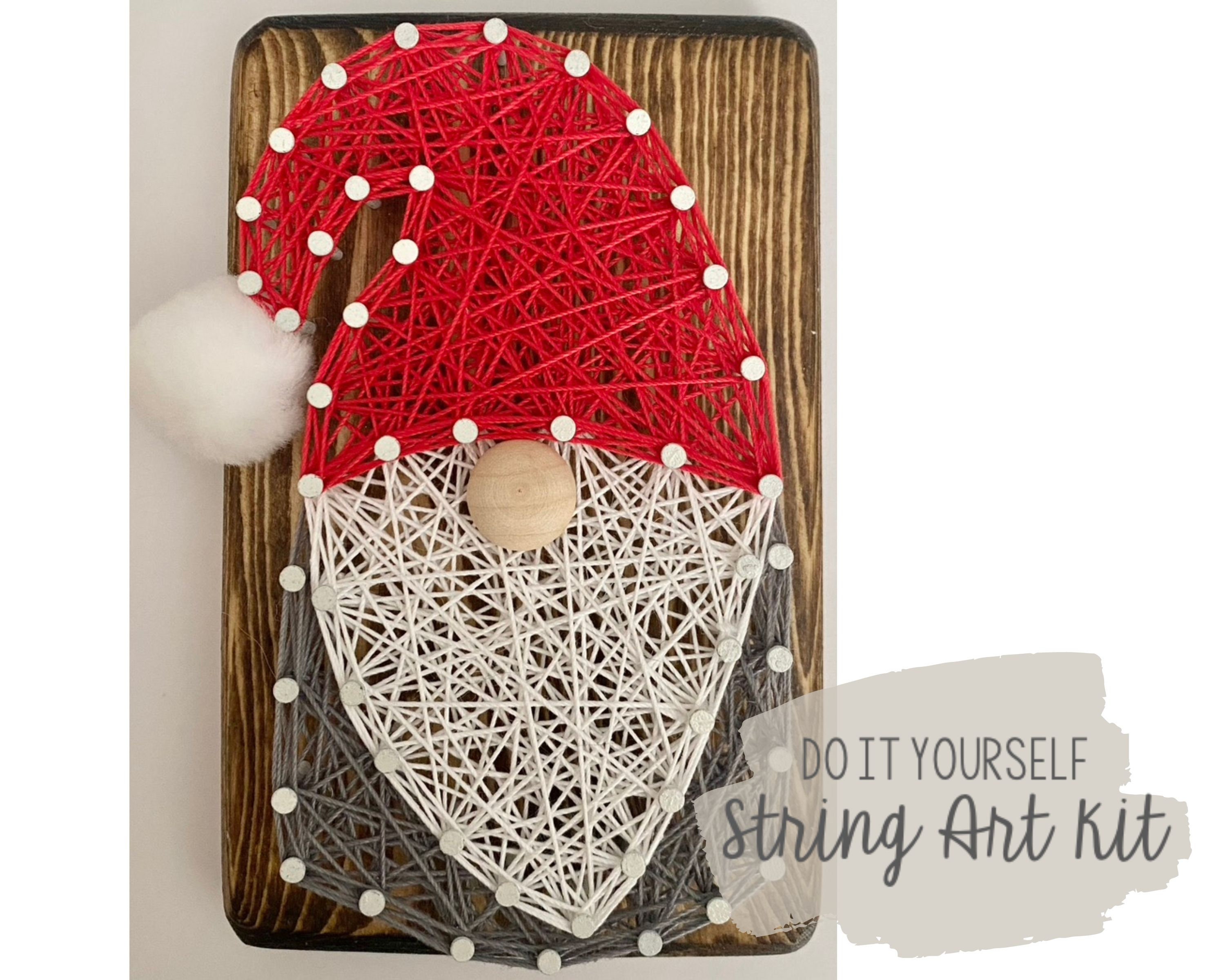 DIY Mini Santa Gnome String Art Kit - Etsy