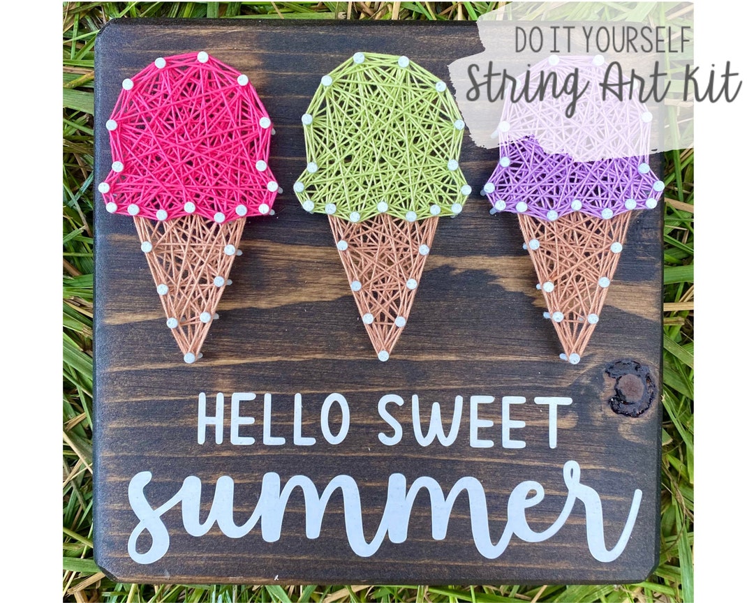 DIY 7x7" Summer Popsicles String Art Kit - Etsy