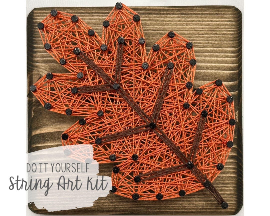 DIY 4x4" Leaf String Art Kit - Etsy