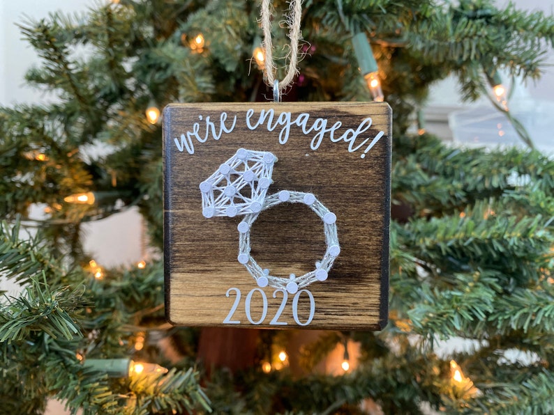 We're Engaged String Art Ornament Engagement Gift - Etsy