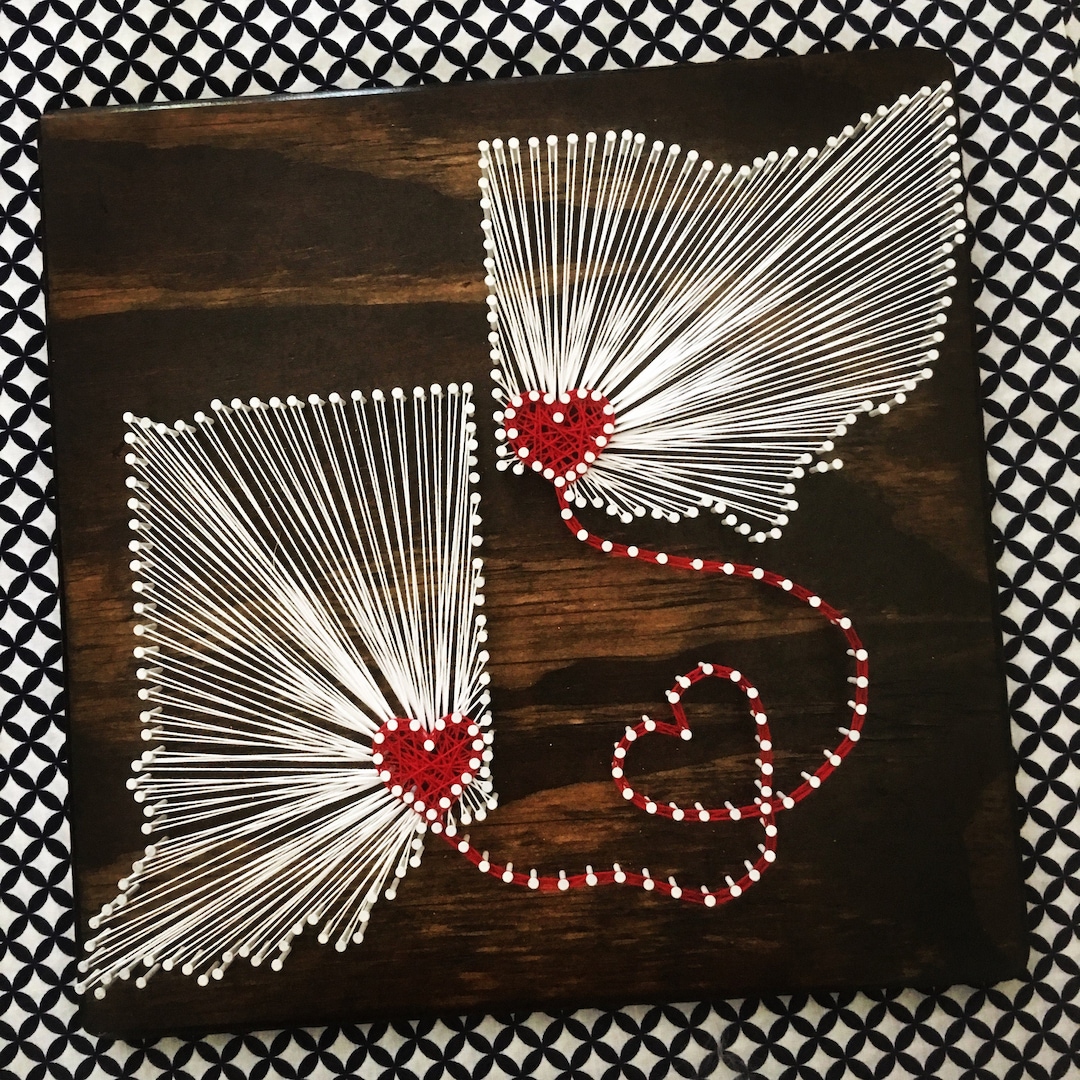 Custom Choose Your State Two State Heart String Art, Long Distance Gift ...