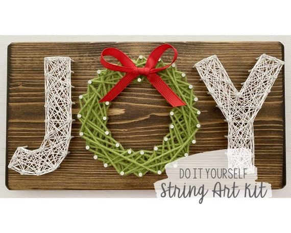 DIY Joy Wreath String Art Kit - Etsy