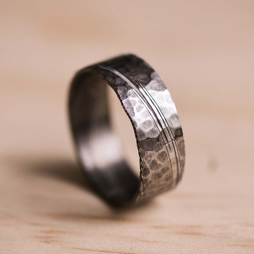 Faceted Damasteel Damascus Dense Twist Pattern Ring - Etsy