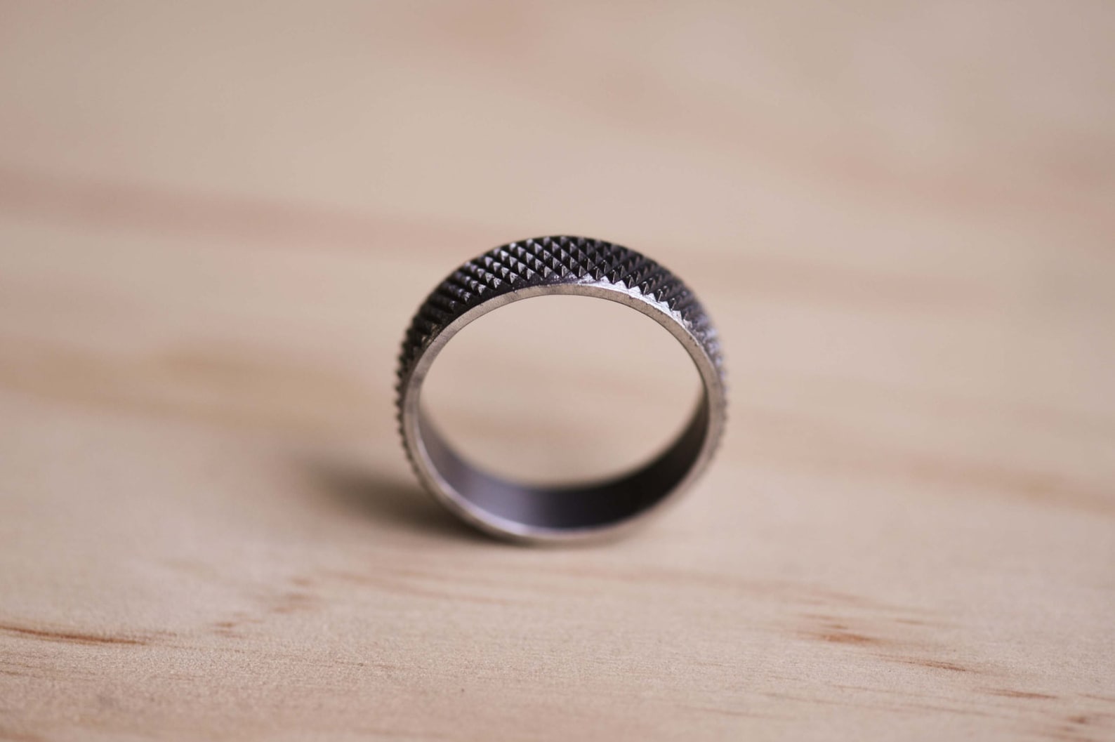 Knurled Tantalum Ring With Diamond Knurl Texture Tantalum - Etsy