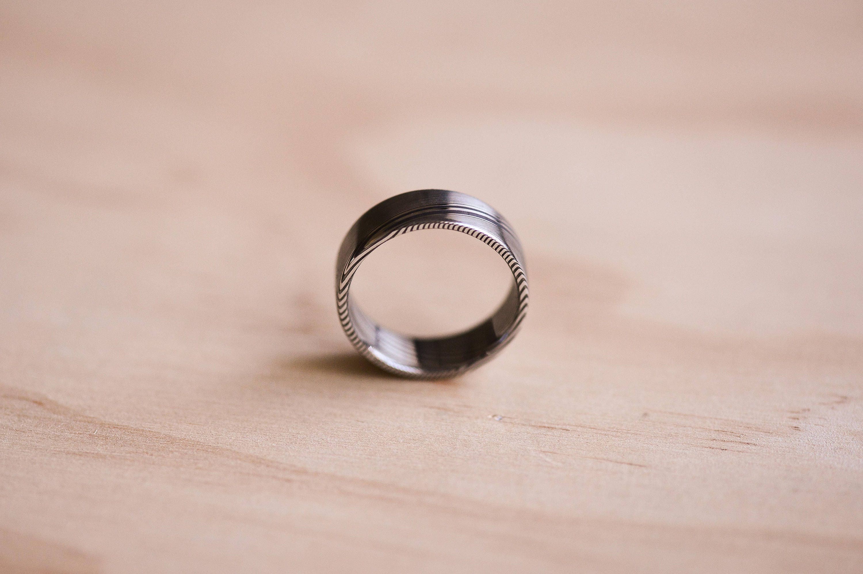 Damasteel Damascus Dense Twist Pattern Ring Damascus Steel - Etsy Australia