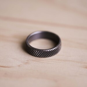 Knurled Tantalum Ring With Diamond Knurl Texture Tantalum Wedding Band ...