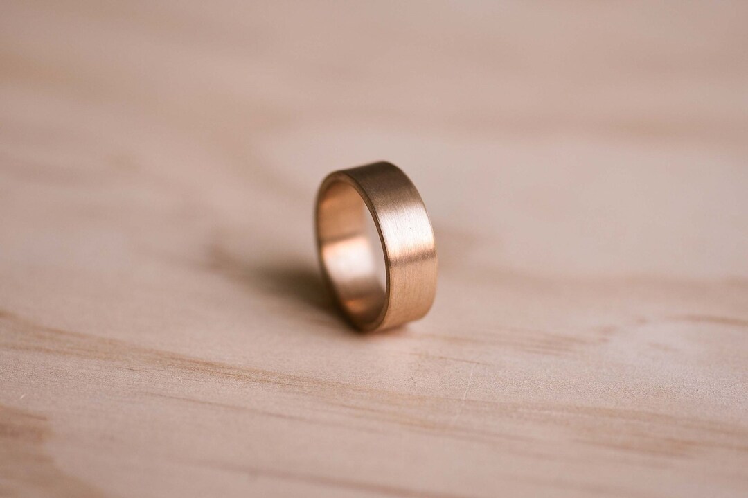 Handcrafted Brushed Bronze Wedding Band, Durable Bronze Ring, Unique ...