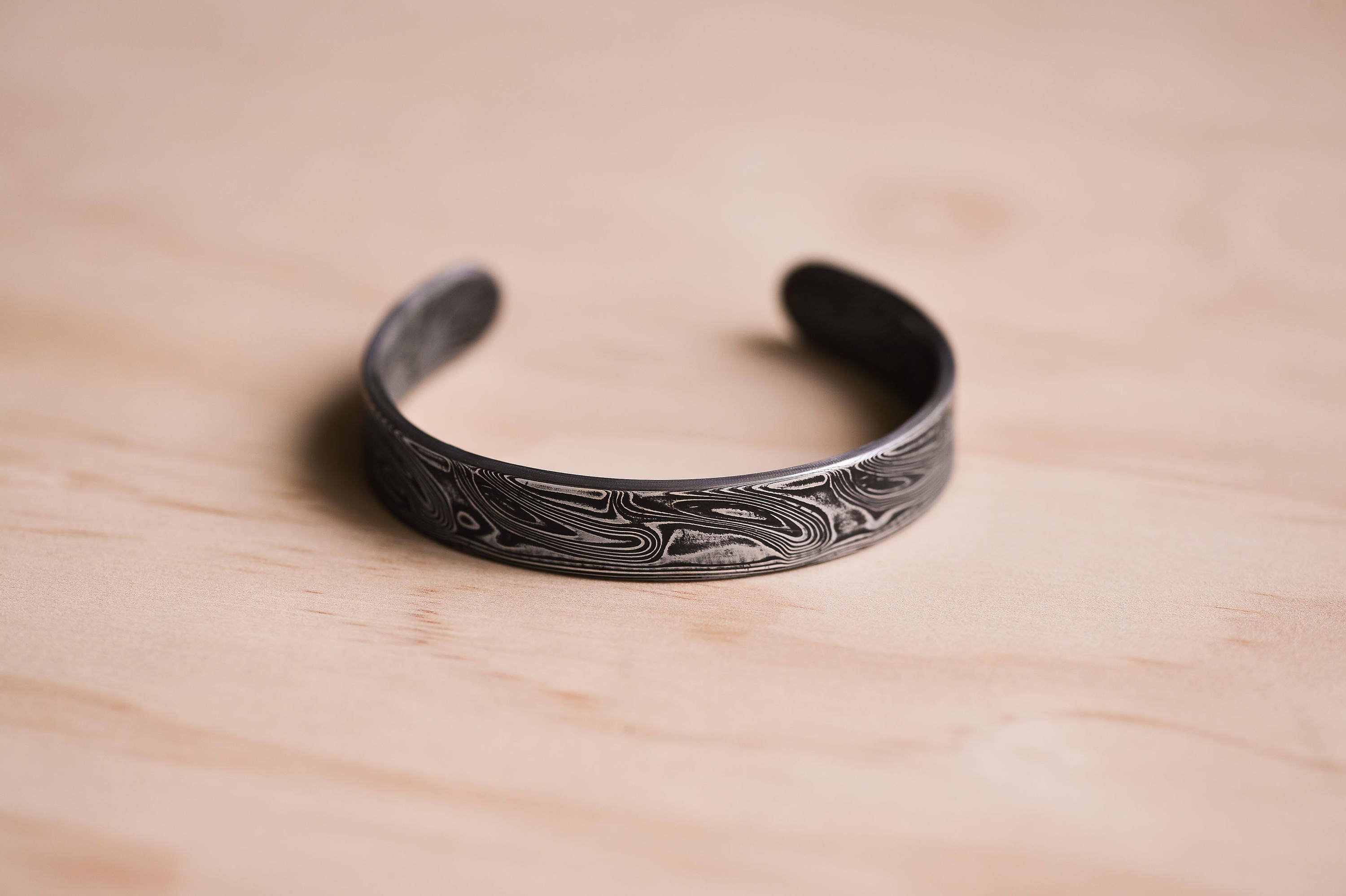 Damasteel Damascus Thor Pattern Cuff/bracelet - Etsy