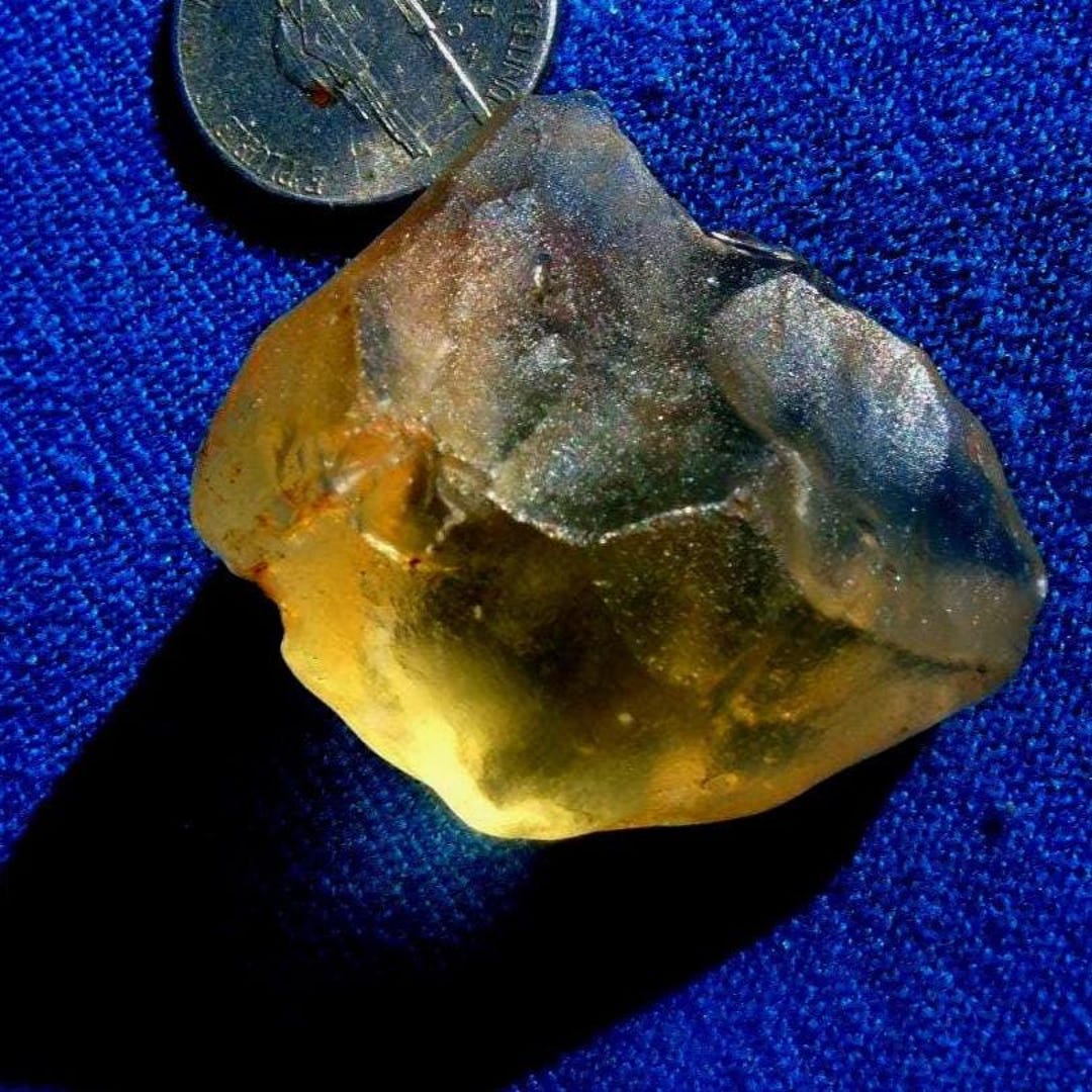 120 Crt Libyan Desert Glass ( Super Gem A+ ) Gold Meteorite Impact ...