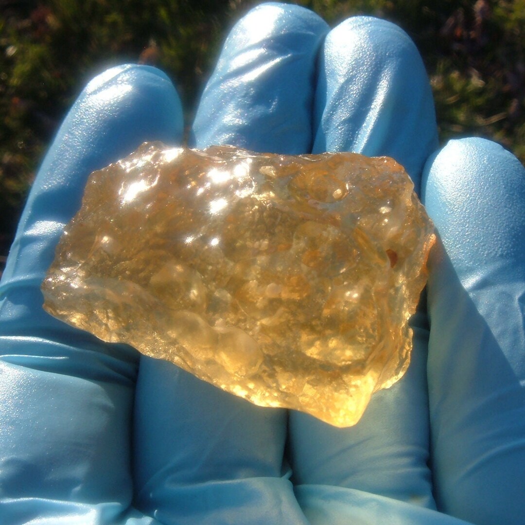 190 Crt Libyan Desert Glass cristobalite Orange Gold Meteorite Impact ...