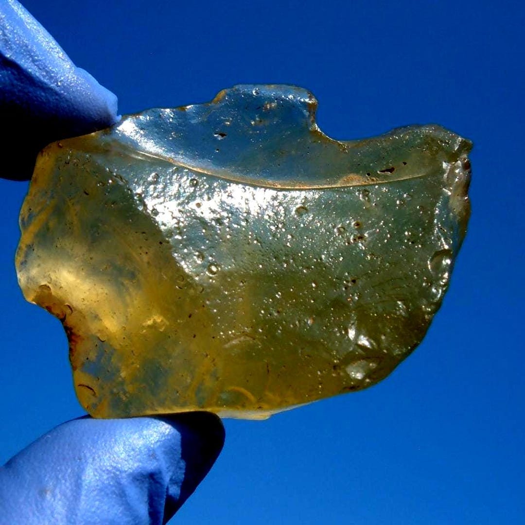275 Crt Libyan Desert Glass ( Yellow Dimples Gem ) Meteorite Impact ...