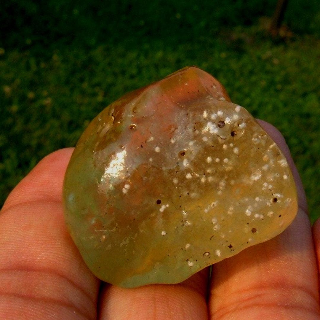 185 Crt Libyan Desert Glass Gold Gem Meteorite Impact Tektite Cintamani ...