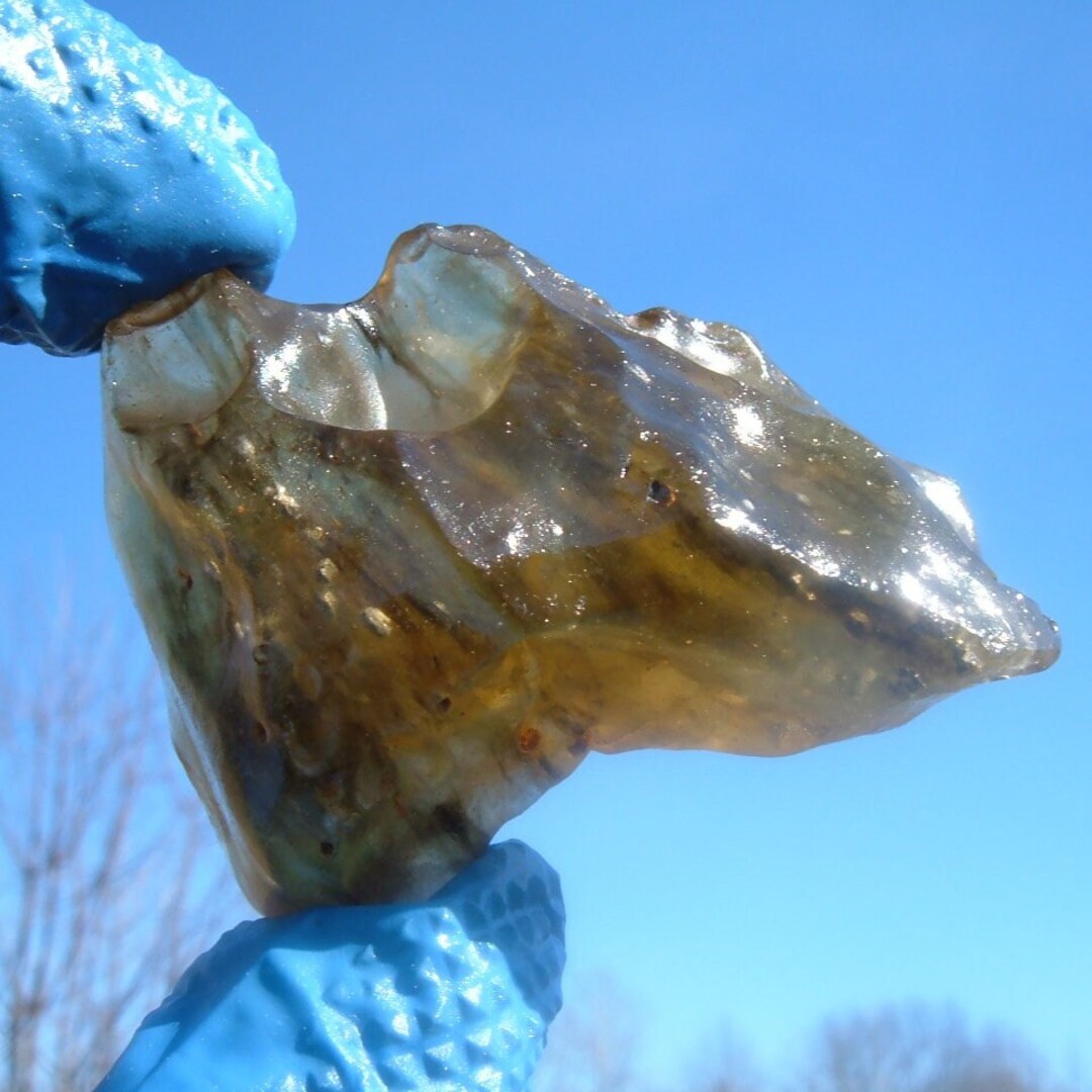 310 Crt Libyan Desert Glass dark Gray Blue Gem Meteorite Impact Tektite ...