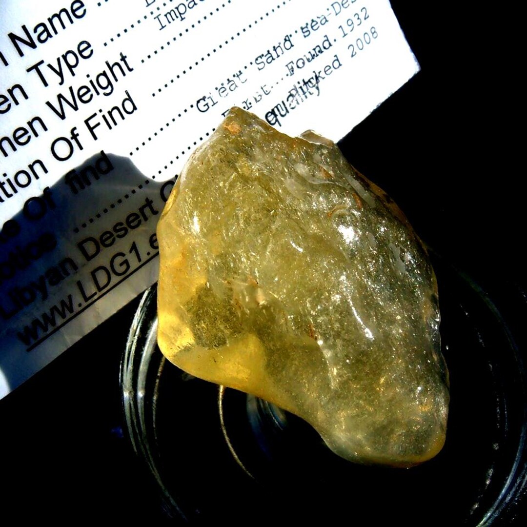 Libyan Desert Glass Tektite: Natural Translucent Green Gemstone (190 ...