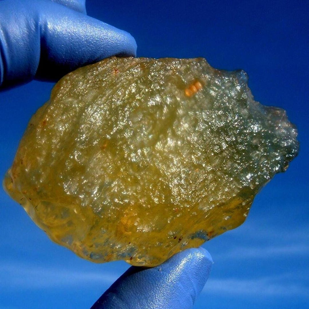 555 Crt Libyan Desert Glass ( Yellow Dimples Gem ) Meteorite Impact ...