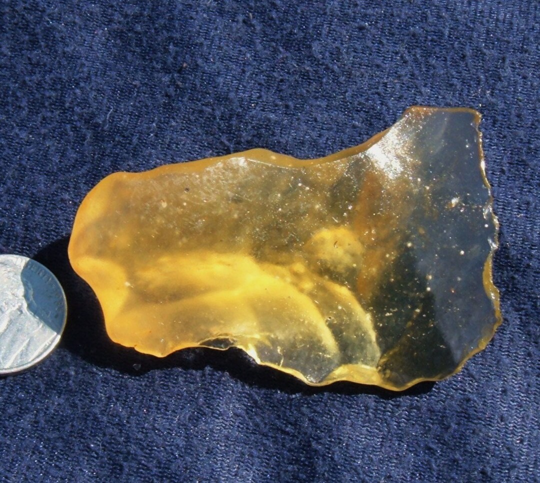 200 Carat Libyan Desert Glass Yellow Flat Thin Impact Tektite egypt ...