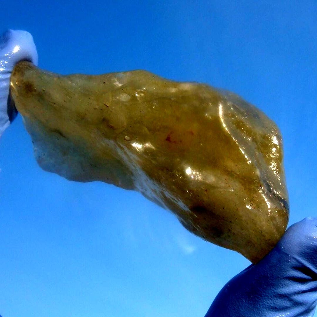 350 Crt Libyan Desert Glass (dark Lines ) Meteorite Impact Tektit ...