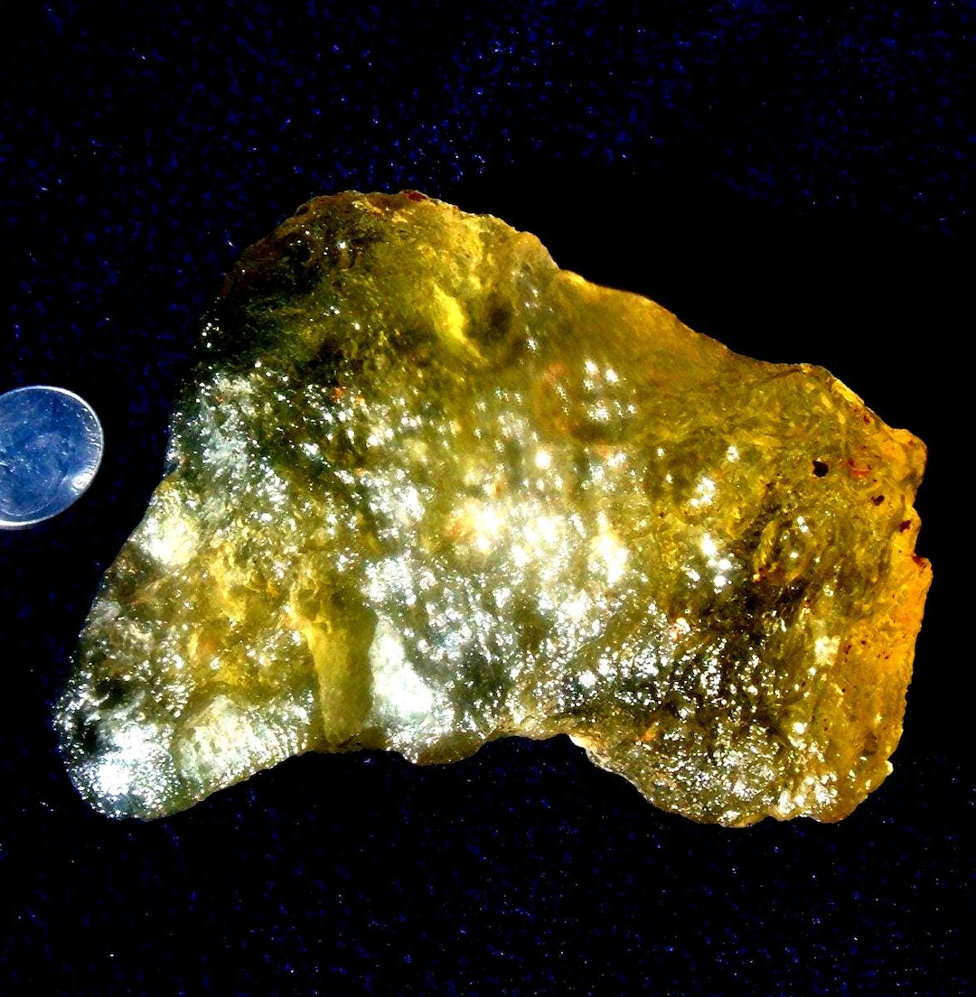 1110 Crt Libyan Desert Glass( Flat Yellow Gem) Meteorite Impact Tektite ...
