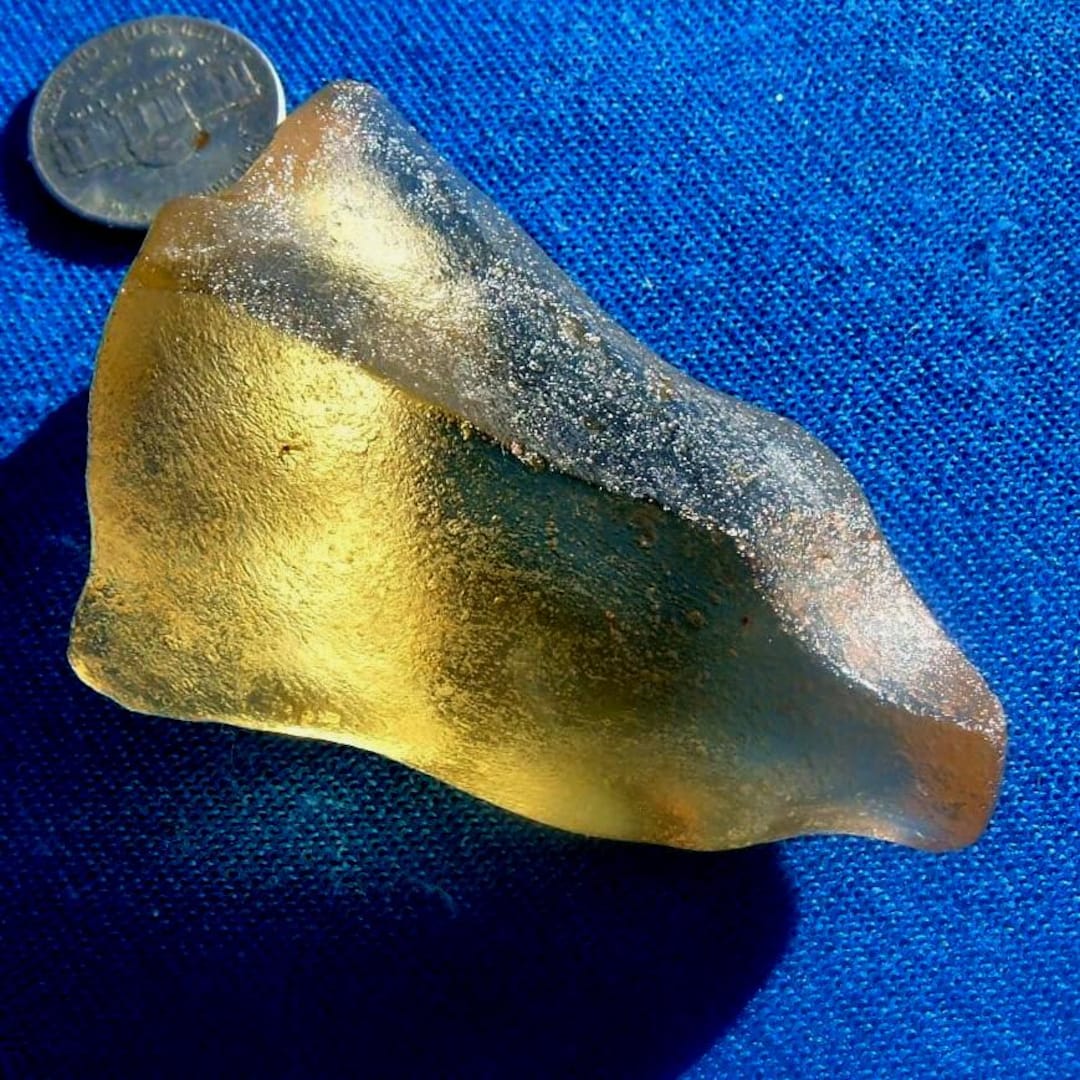 355 Crt Libyan Desert Glass( Dimples -yellow Gem) Meteorite Impact ...