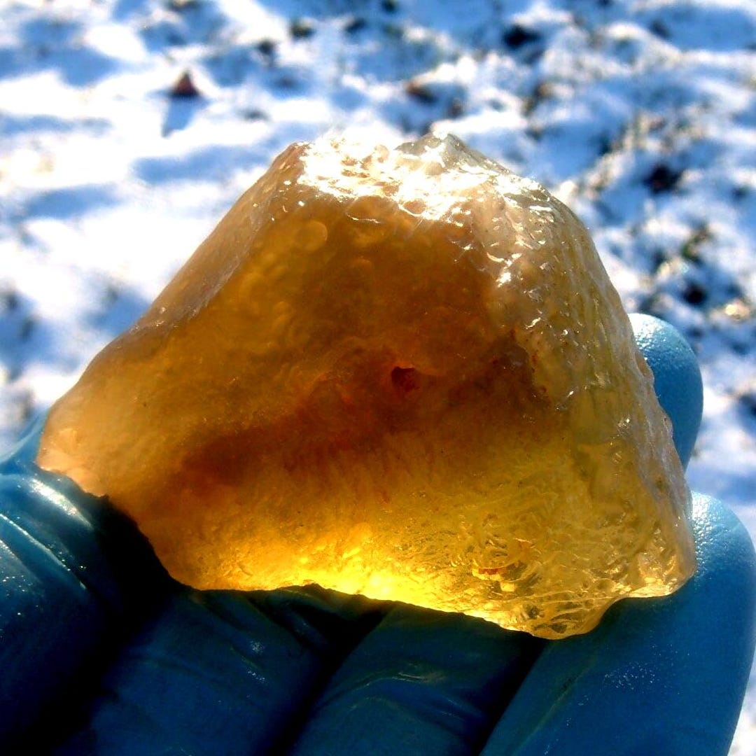Libyan Desert Glass ( 480 Carat Dark ) Meteorite Impact Tektite ...