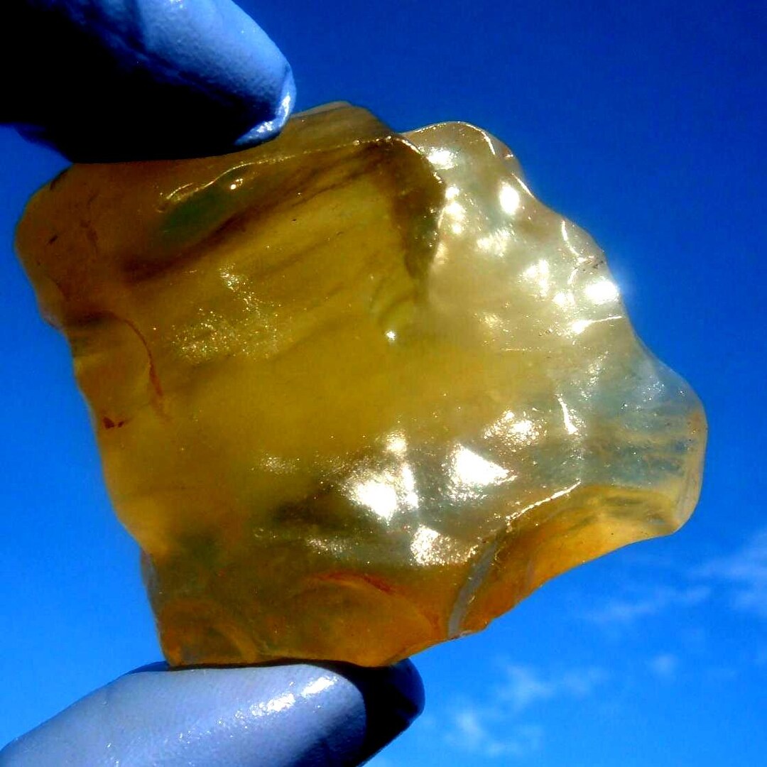 360 Crt Libyan Desert Glass ( Dual Color Gem ) Meteorite Impact Tektite ...
