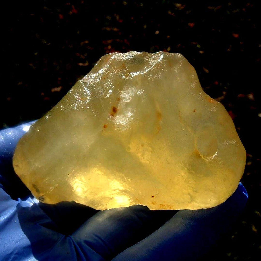 866 Crt Libyan Desert Glass ( Yellow Dimples Gem ) Meteorite Impact ...