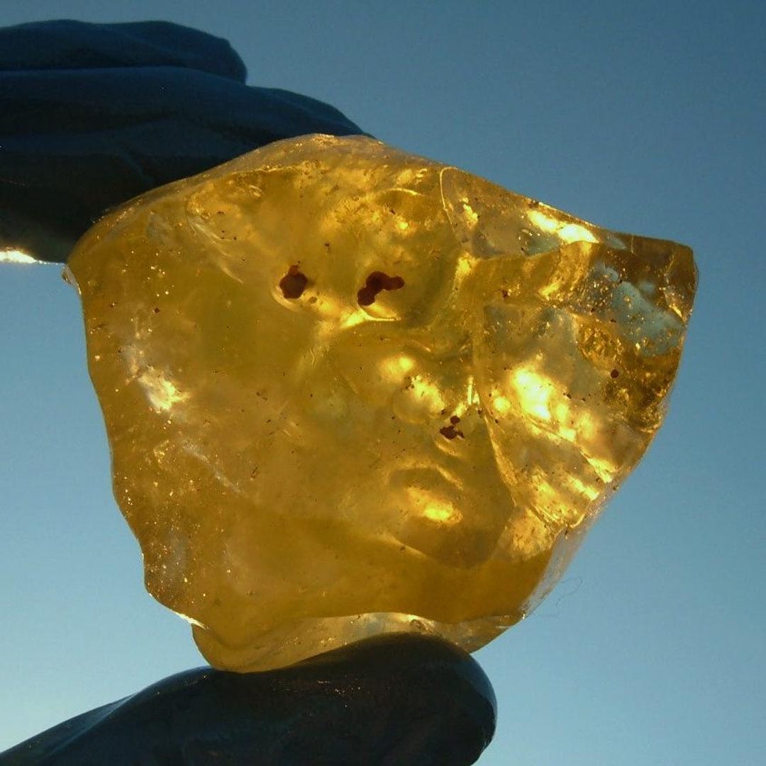 620 Crt Gem Libyan Desert Glass Gold Meteorite Impact Tektite Cintamani ...