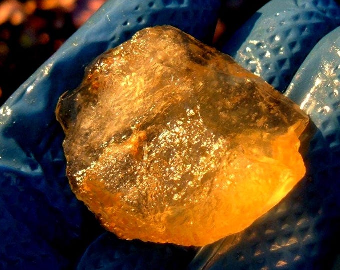 105 Crt Libyan Desert Glass Dimples ( Super Yellow) Meteorite Impact ...