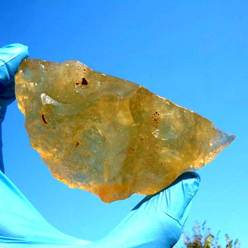 1384 Crt Libyan Desert Glass (stand Alone Display Crystal) Gold ...