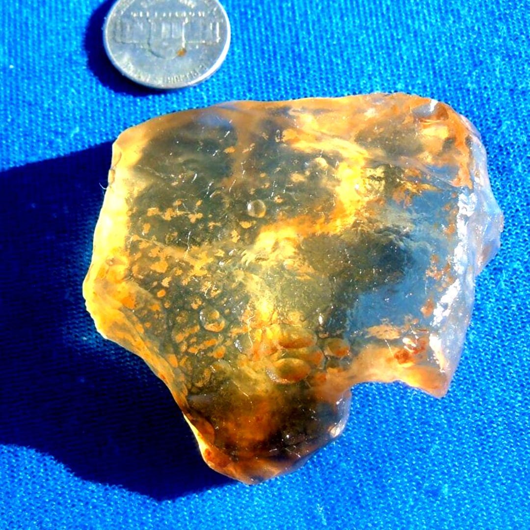 330 Crt Libyan Desert Glass( Flat- Dimples -yellow Gem) Meteorite ...