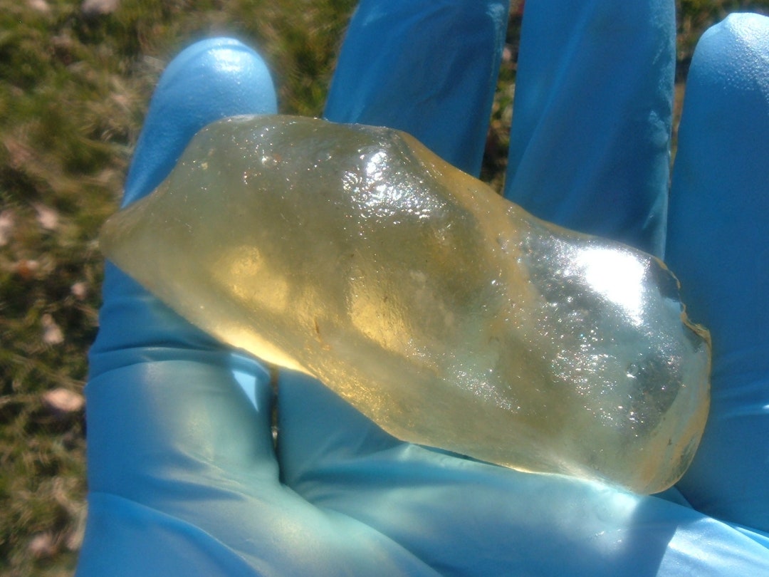 350 Crt Libyan Desert Glass super Gem Soft Gold Meteorite Impact ...