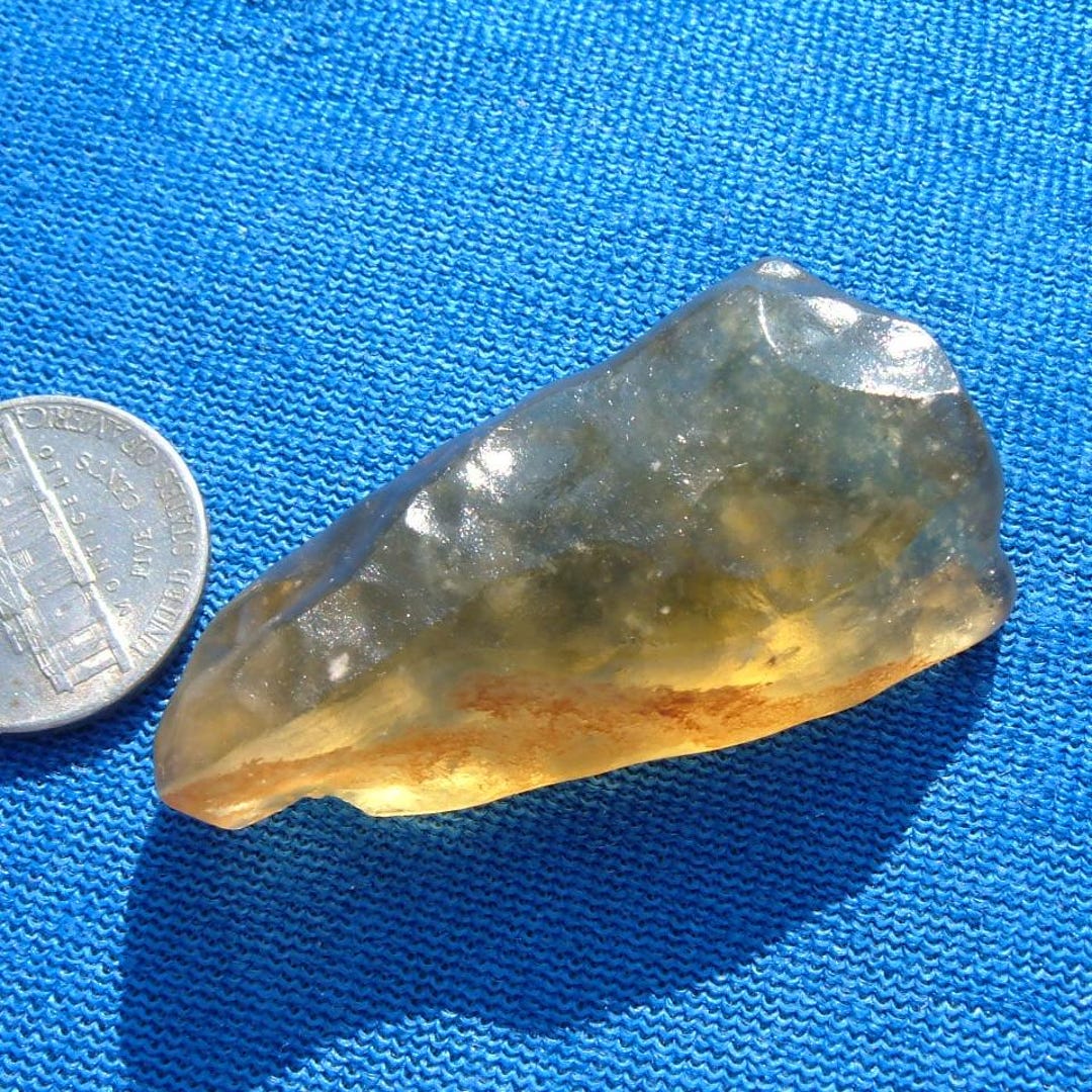 100 Crt Libyan Desert Glass ( Dark Dimples Gem ) Meteorite Impact ...
