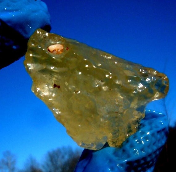 120 crt Libyan Desert Glass (Gem- yellow ) gold Met… - Gem