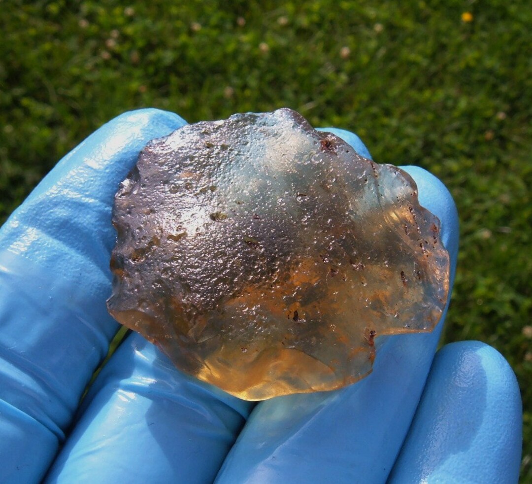 100 Crt Libyan Desert Glass Dark Flat Meteorite Impact Tektite egypt ...