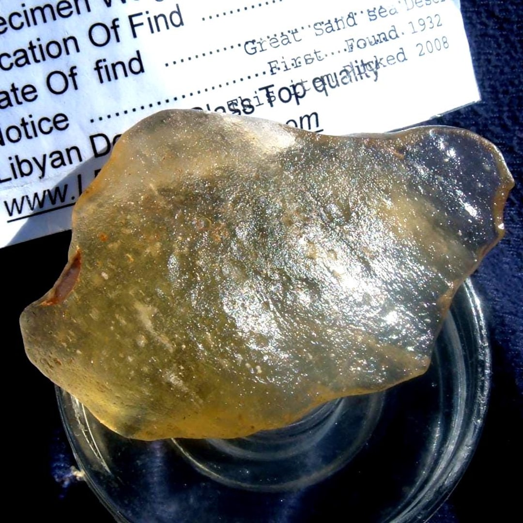 185 Crt Libyan Desert Glass (super Gem - Very Thin Flat ) Meteorite ...